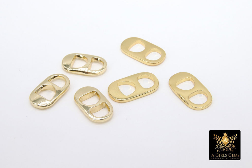 Gold Soda Tab Charm, 2 Pc Gold Beer Can and Soda Pop Tabs #344, 11 x 1 ...
